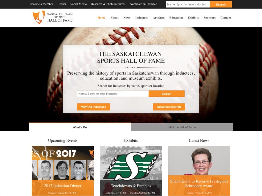 Website Evolution: The Saskatchewan Sports Hall of Fame - Command Base